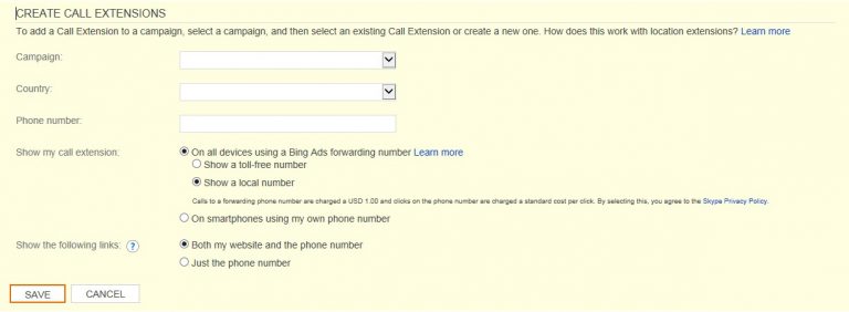 Bing Ads Call Extensions | Thomas Creek Concepts